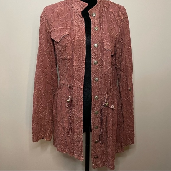 Angie | Jackets & Coats | Angie Brown Boho Embroidered Utility Style ...